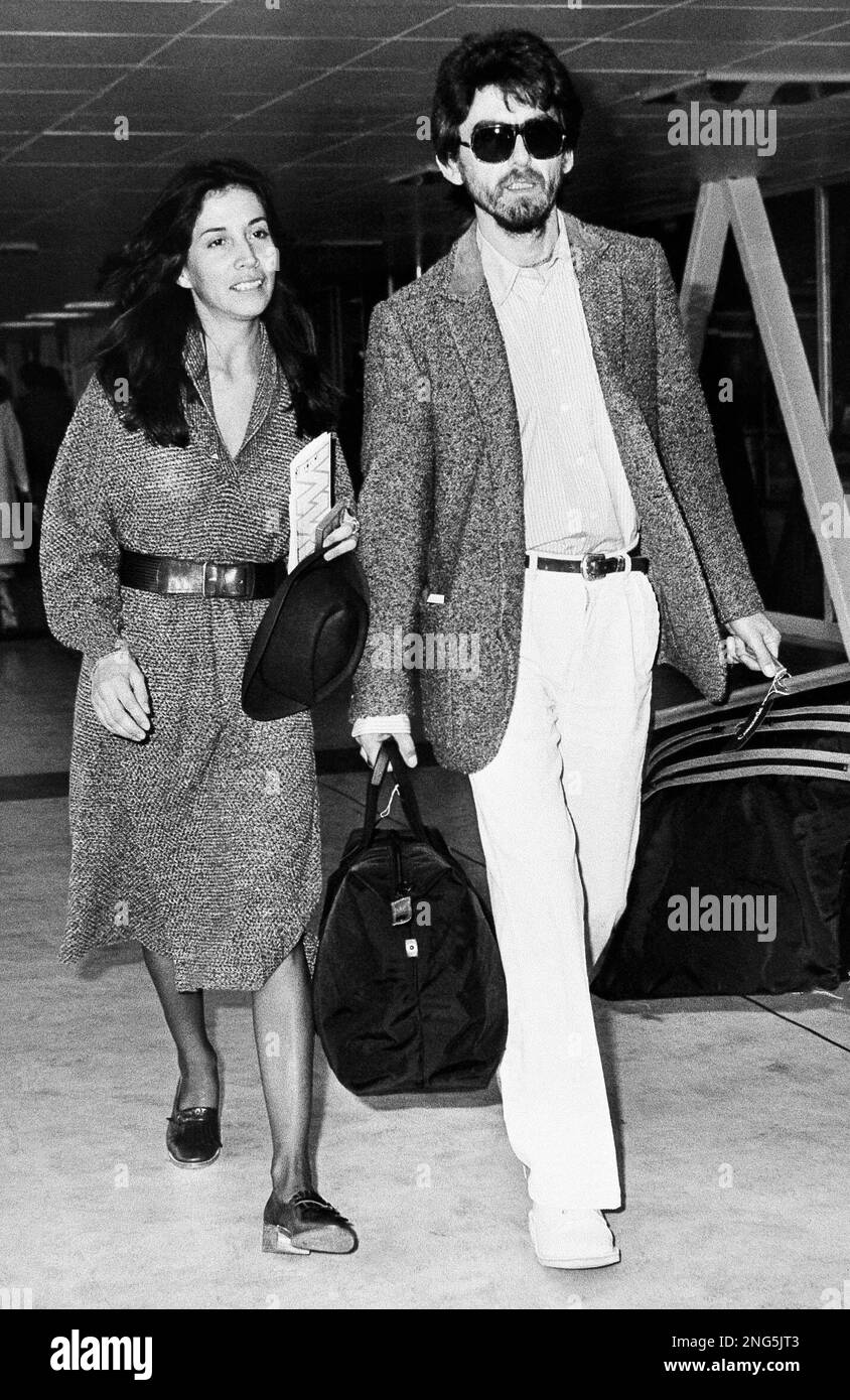 Beatle George Harrison and his Mexican wife Olivia at London's Heathrow ...