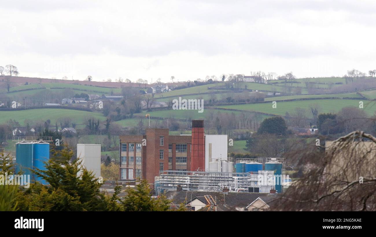 Global agri-food business Ireland, buildings of milk-processing plant ...