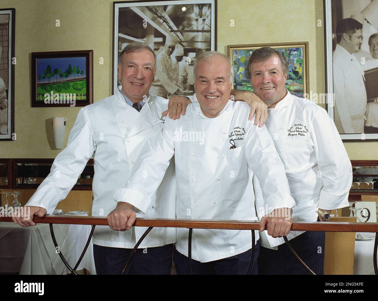 Chefs Alain Sailhac, Andre Soltner and Jacques Pepin, from left, pose ...