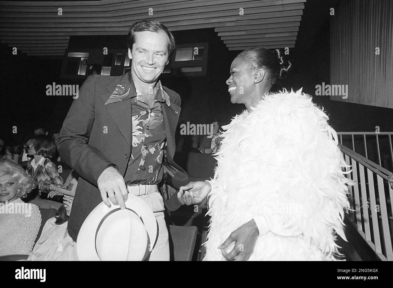 American actor Jack Nicholson left meets Cicely Tyson before the ...