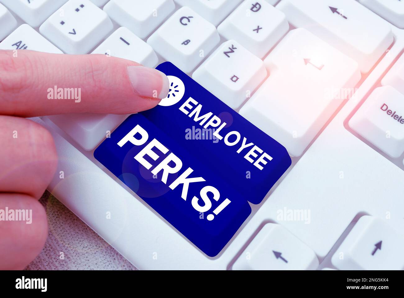 Text caption presenting Employee Perks. Internet Concept Worker ...