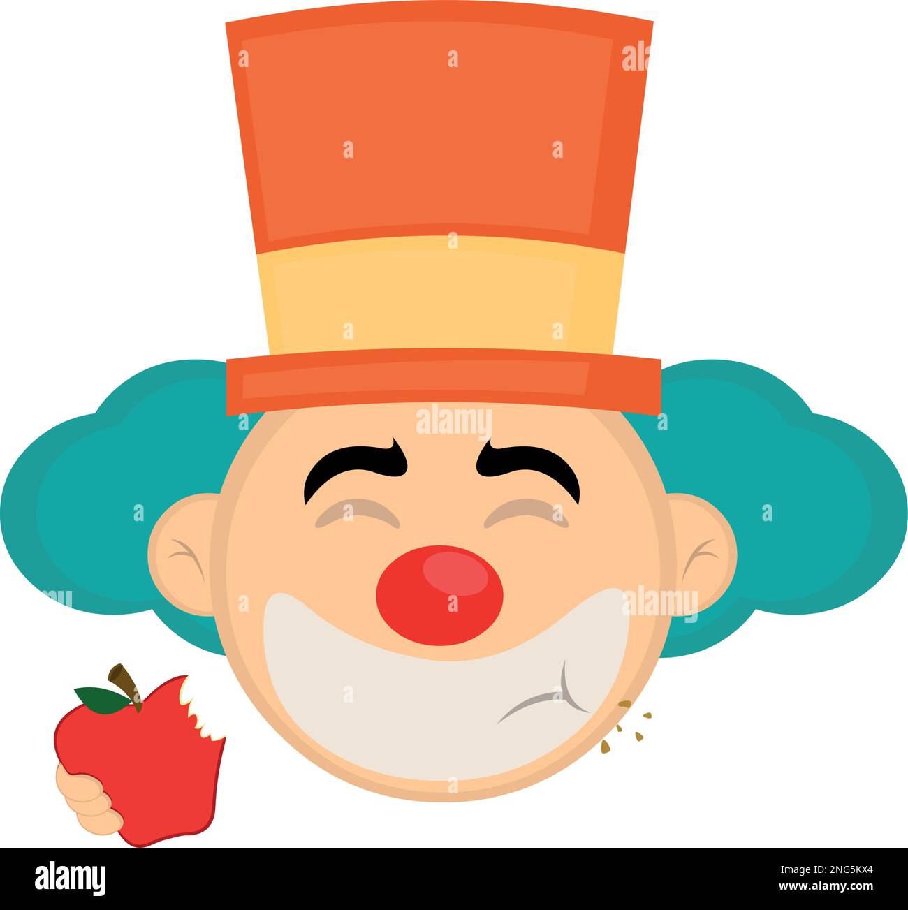 Vector Illustration Face Clown Cartoon Eating An Apple Stock Vector Image And Art Alamy