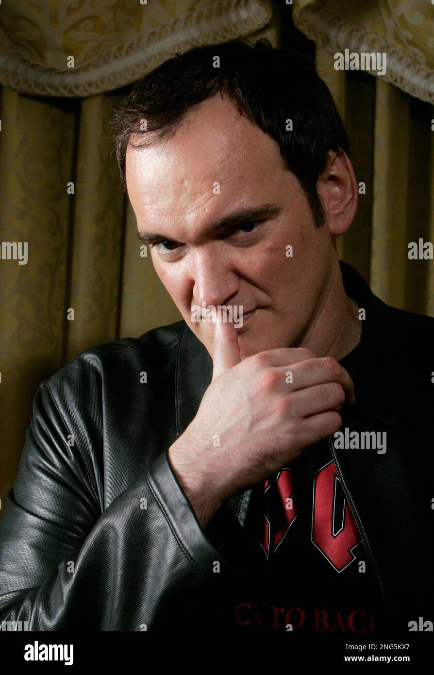 Director Quentin Tarantino poses at the Four Seasons Hotel on Friday ...