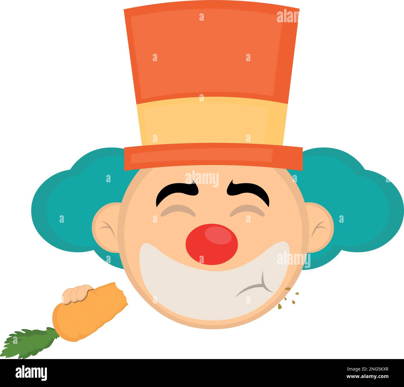 vector illustration face of a cartoon clown eating a carrot Stock ...