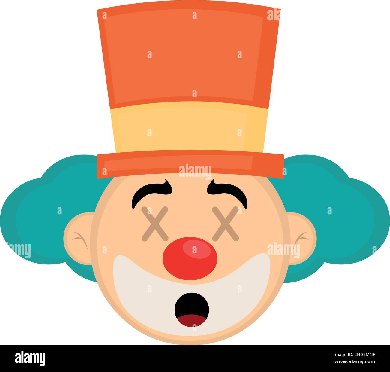 vector illustration face of a dead clown with eyes in the form of ...