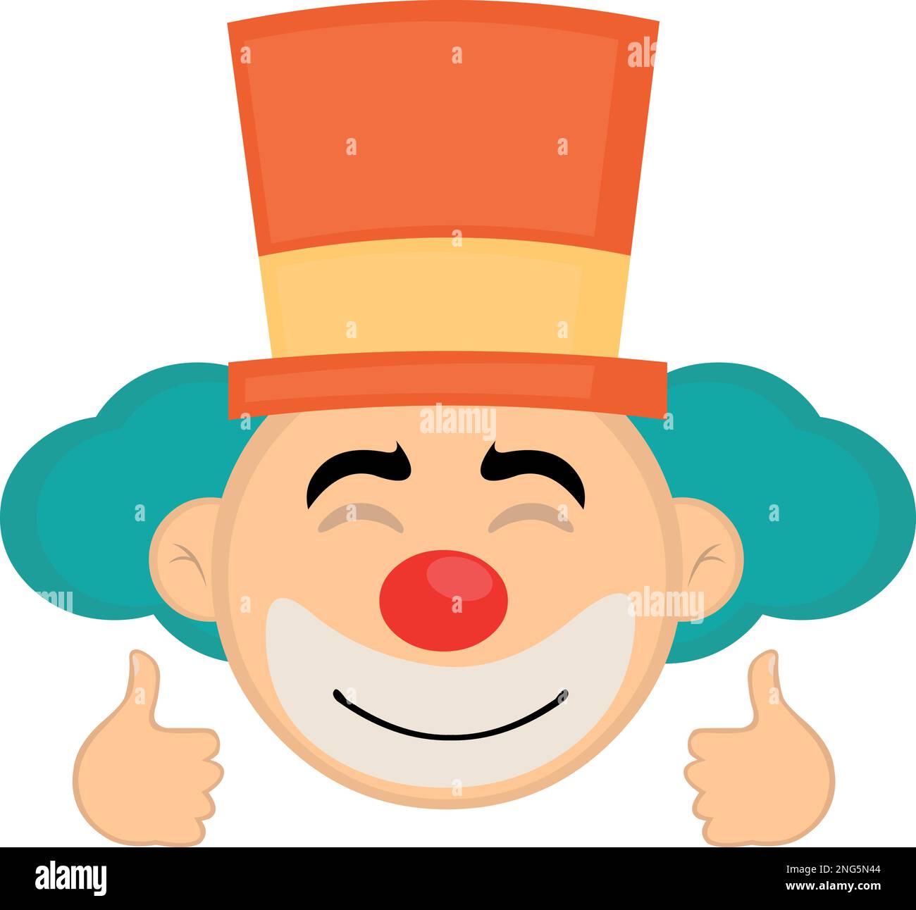 vector illustration clown face cartoon with a cheerful expression with ...