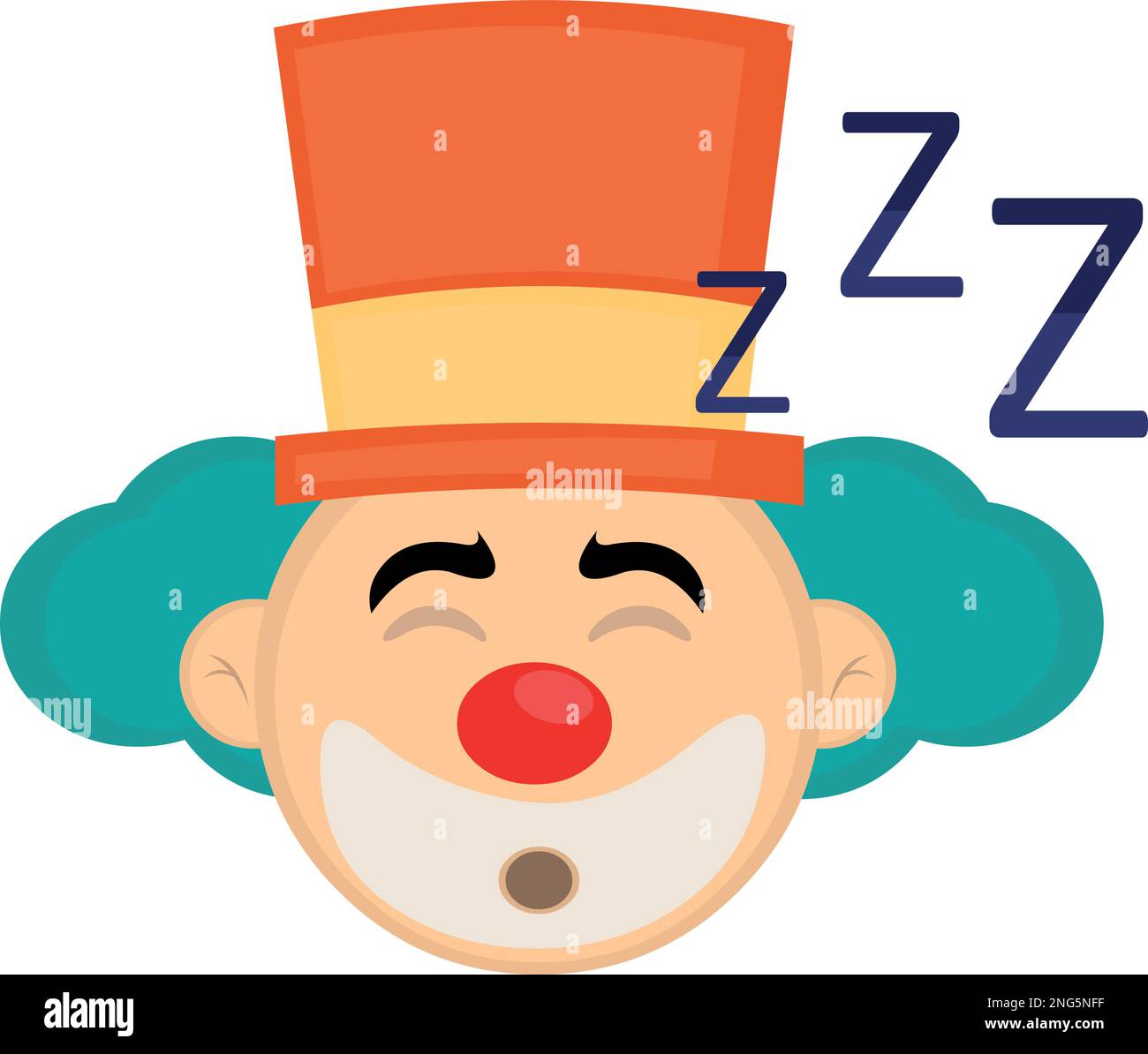 vector illustration face clown cartoon sleeping Stock Vector Image & Art - Alamy