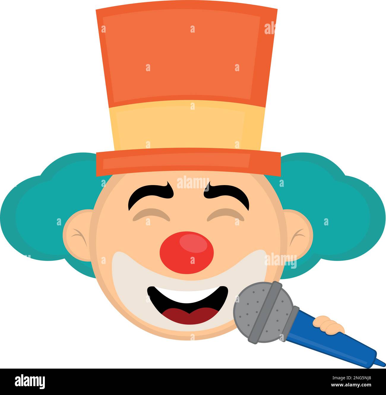 vector illustration face clown cartoon singing with a microphone in hand Stock Vector Image ...