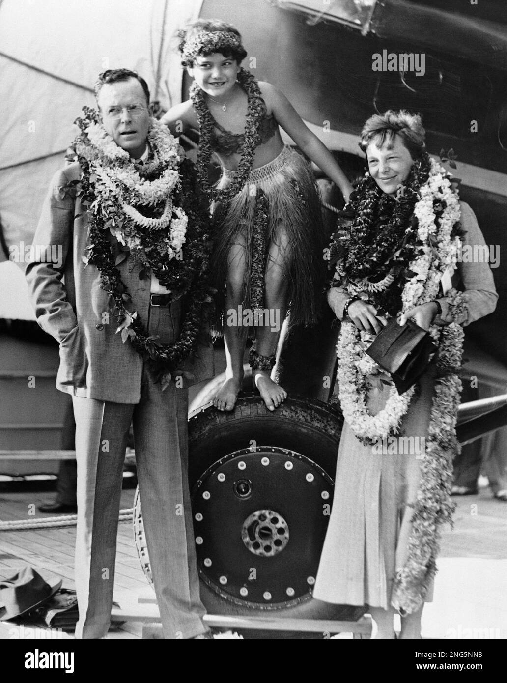 Amelia Earhart Putnam and her husband, George Palmer Putnam, as they ...