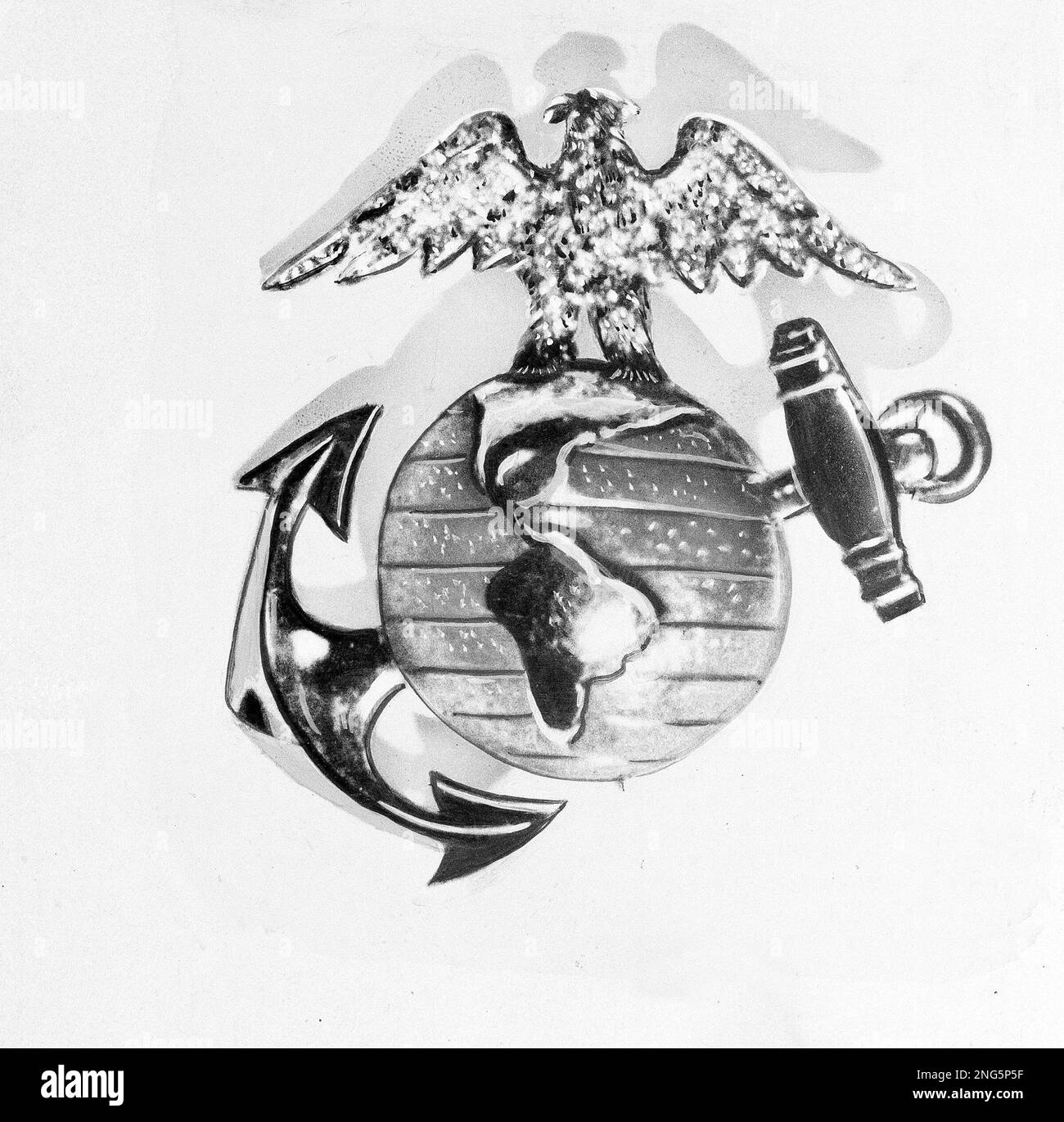 This is the U.S. Marine Corps insignia, 1942. (AP Photo/U.S. Marine ...