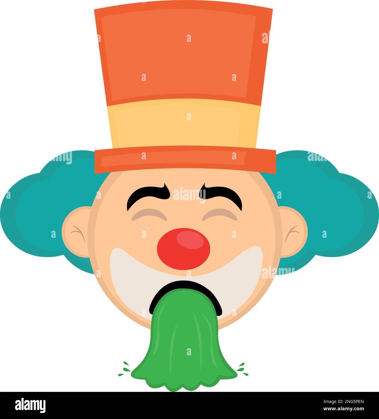 vector illustration face clown cartoon vomiting Stock Vector Image & Art - Alamy