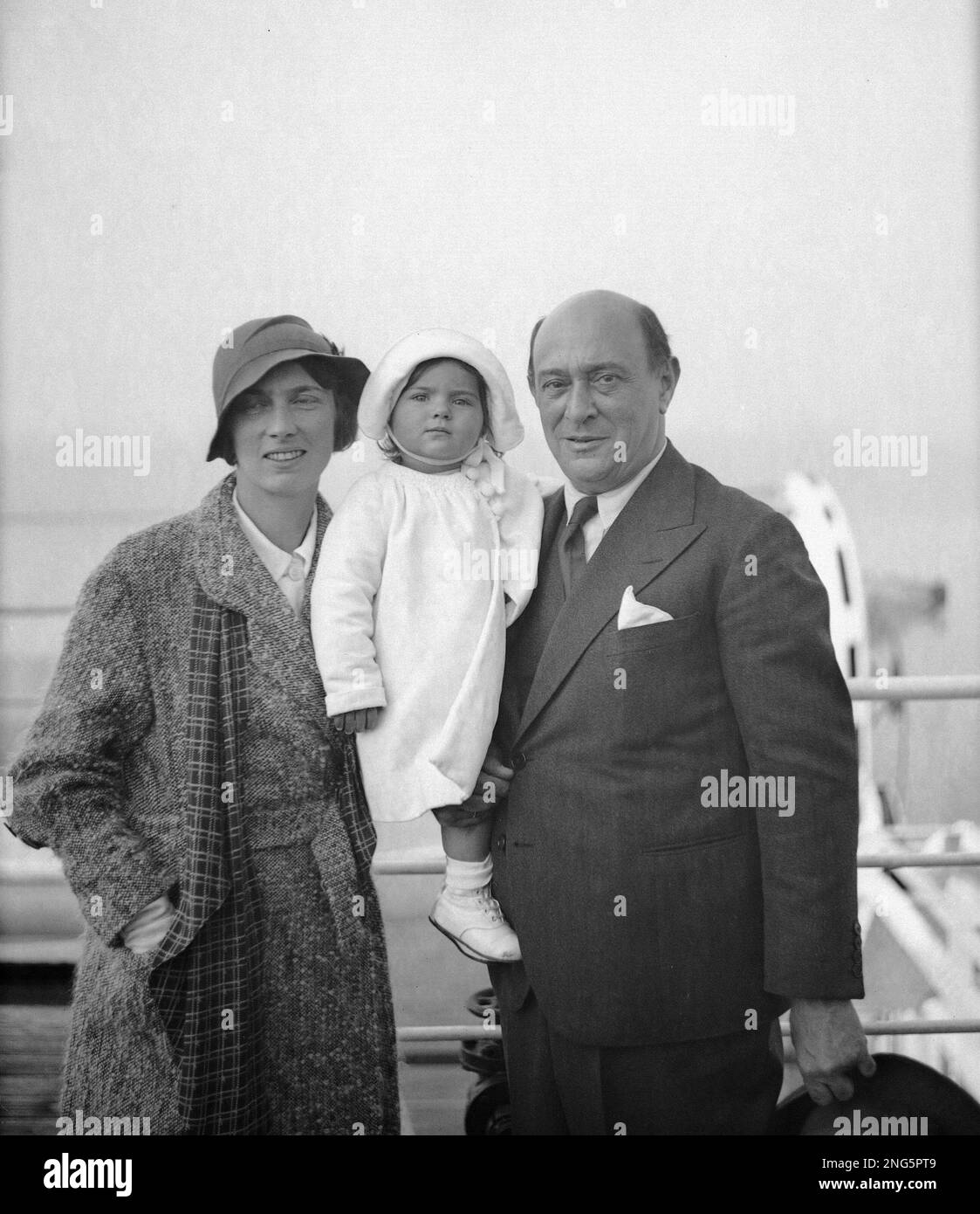 German composer Arnold Schoenberg arrives with his wife Gertrud and ...