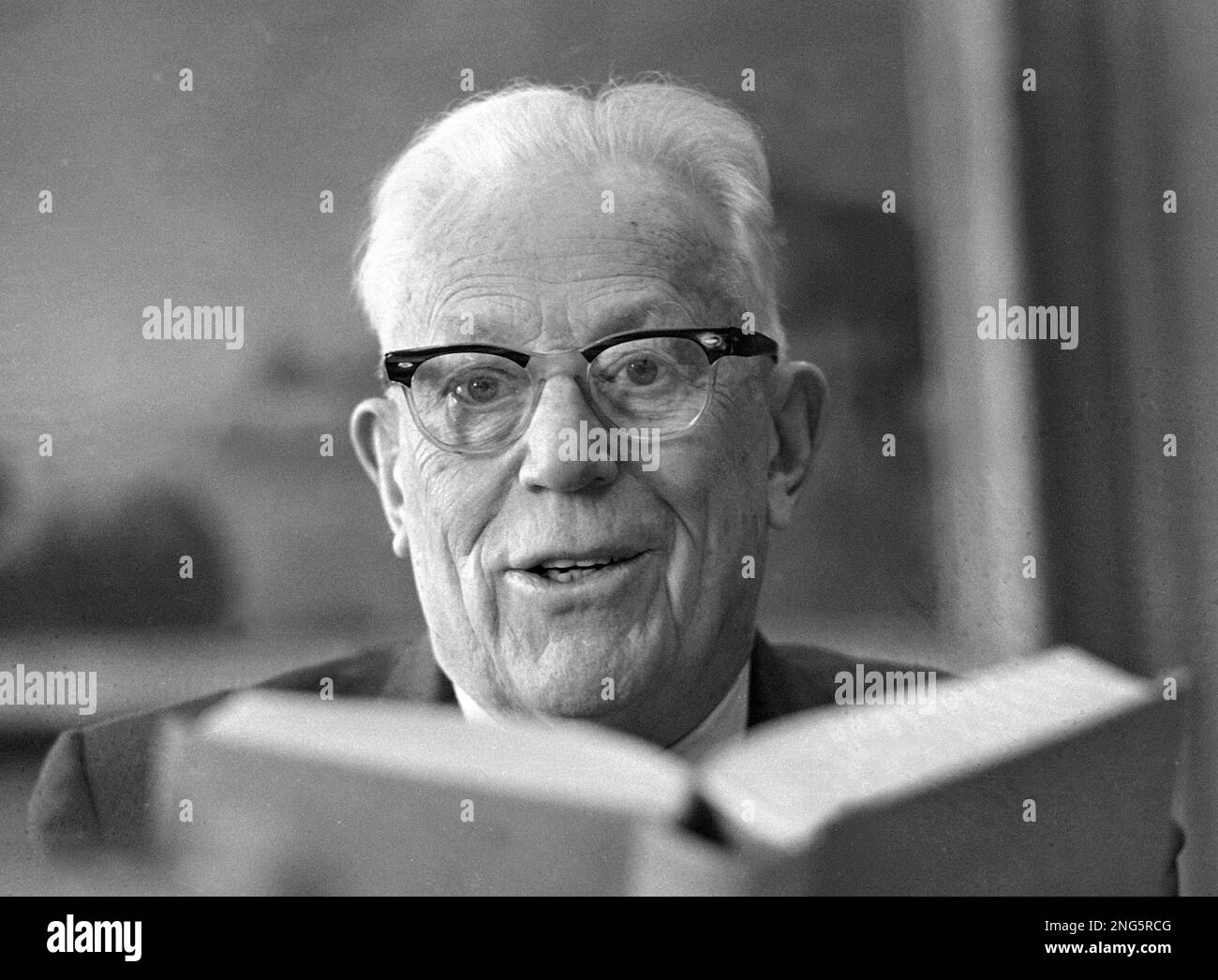 Former Chief Justice Earl Warren is seen in the Supreme Court building ...