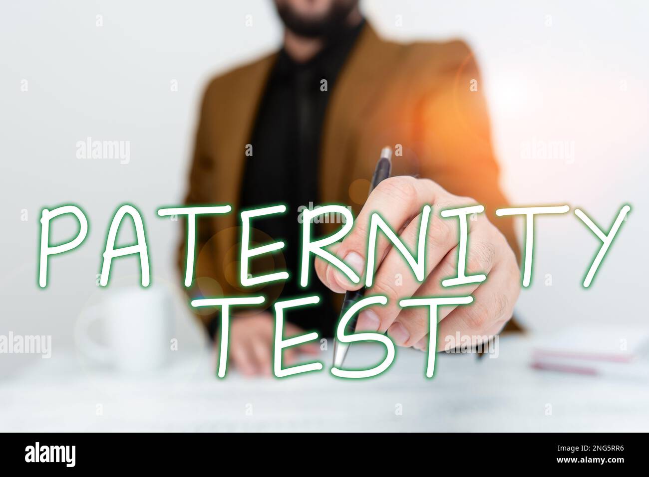 Text caption presenting Paternity Test. Concept meaning a test of DNA ...
