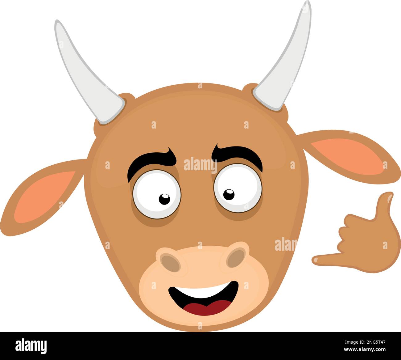 vector illustration face of a cow cartoon making a gesture with his ...