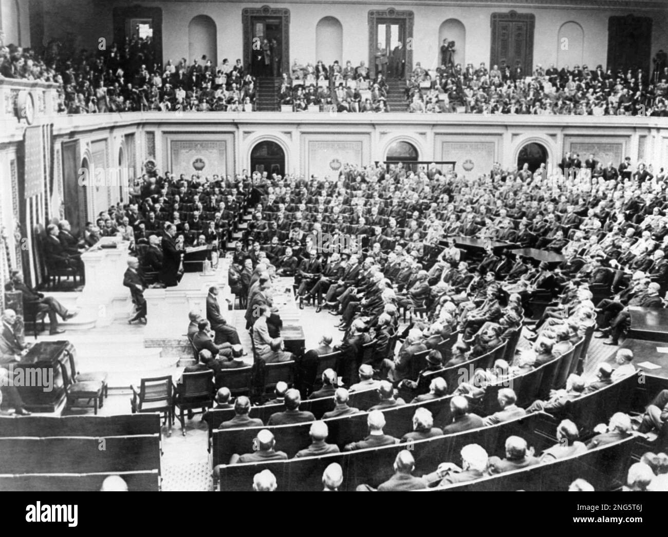 United States President Calvin Coolidge at a Joint Session of ...