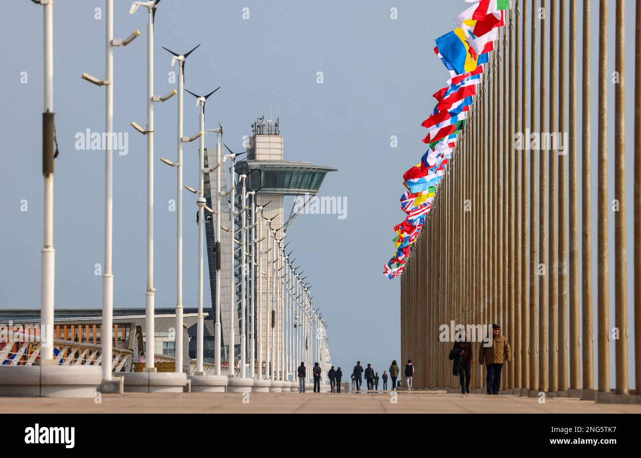 QINGDAO, CHINA - FEBRUARY 17, 2023 - Tourists visit the Olympic Sailing ...