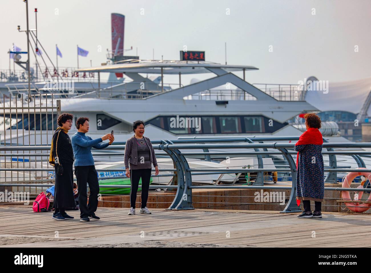 QINGDAO, CHINA - FEBRUARY 17, 2023 - Tourists visit the Olympic Sailing ...