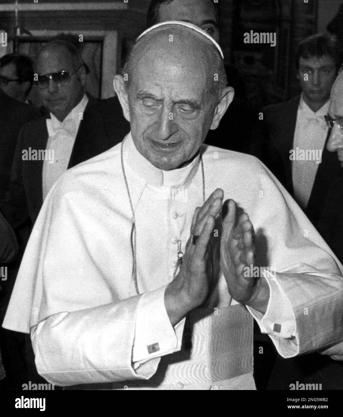 Pope Paul VI prior to attending two General audiences, one in the ...