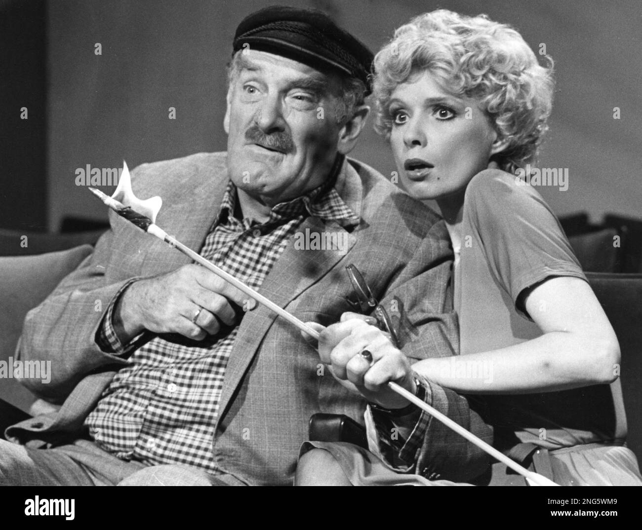 German comedian and actor Juergen von Manger, left, in the TV studio in ...