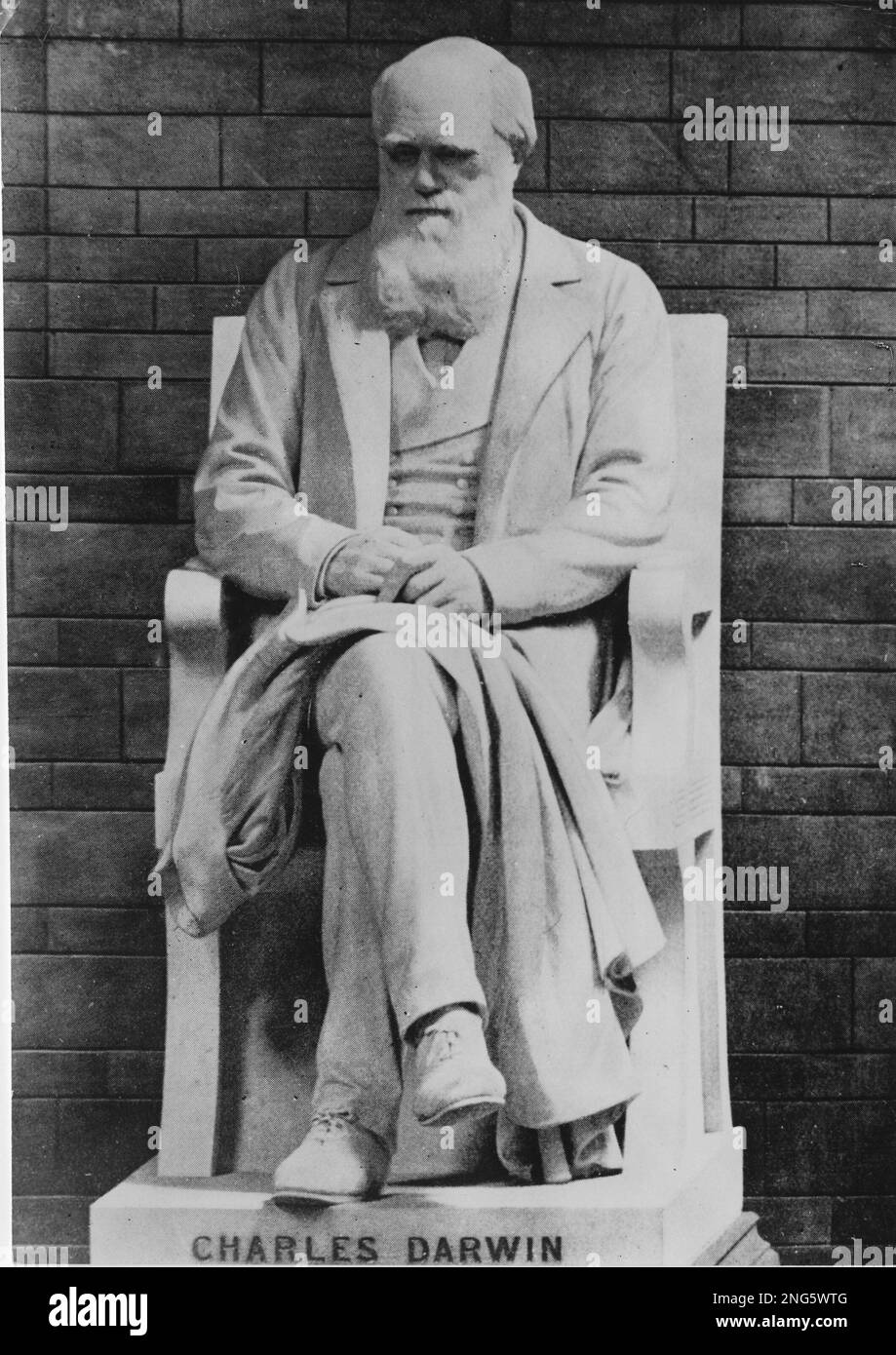 Undated photo of the monument of British scientist Charles Robert ...