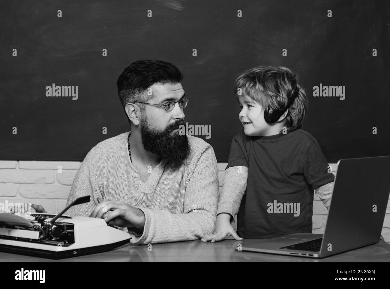 Family business. Daddy and son together. Family business run by his ...