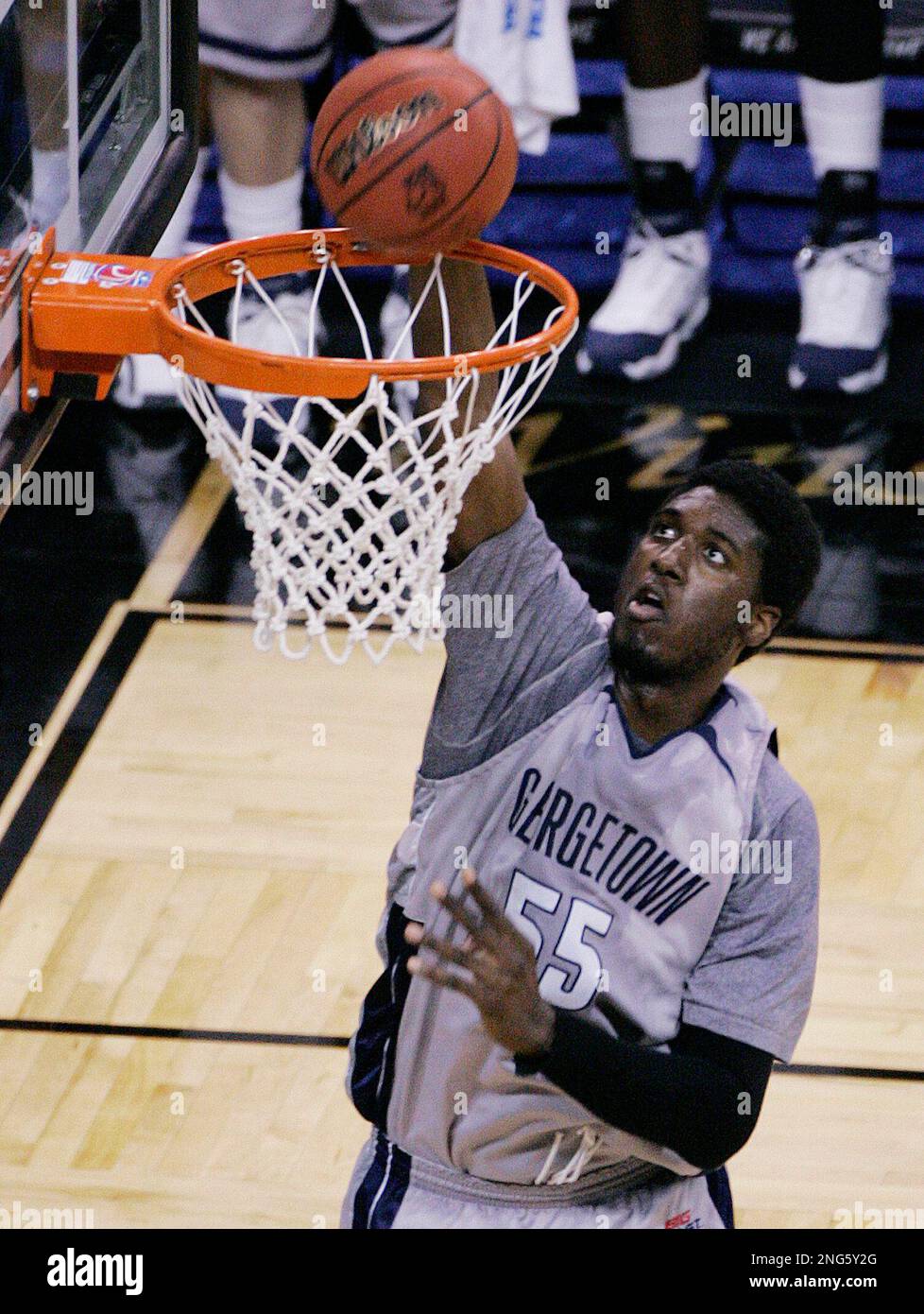 Georgetown's Roy Hibbert dunks the ball during their NCAA second-round ...
