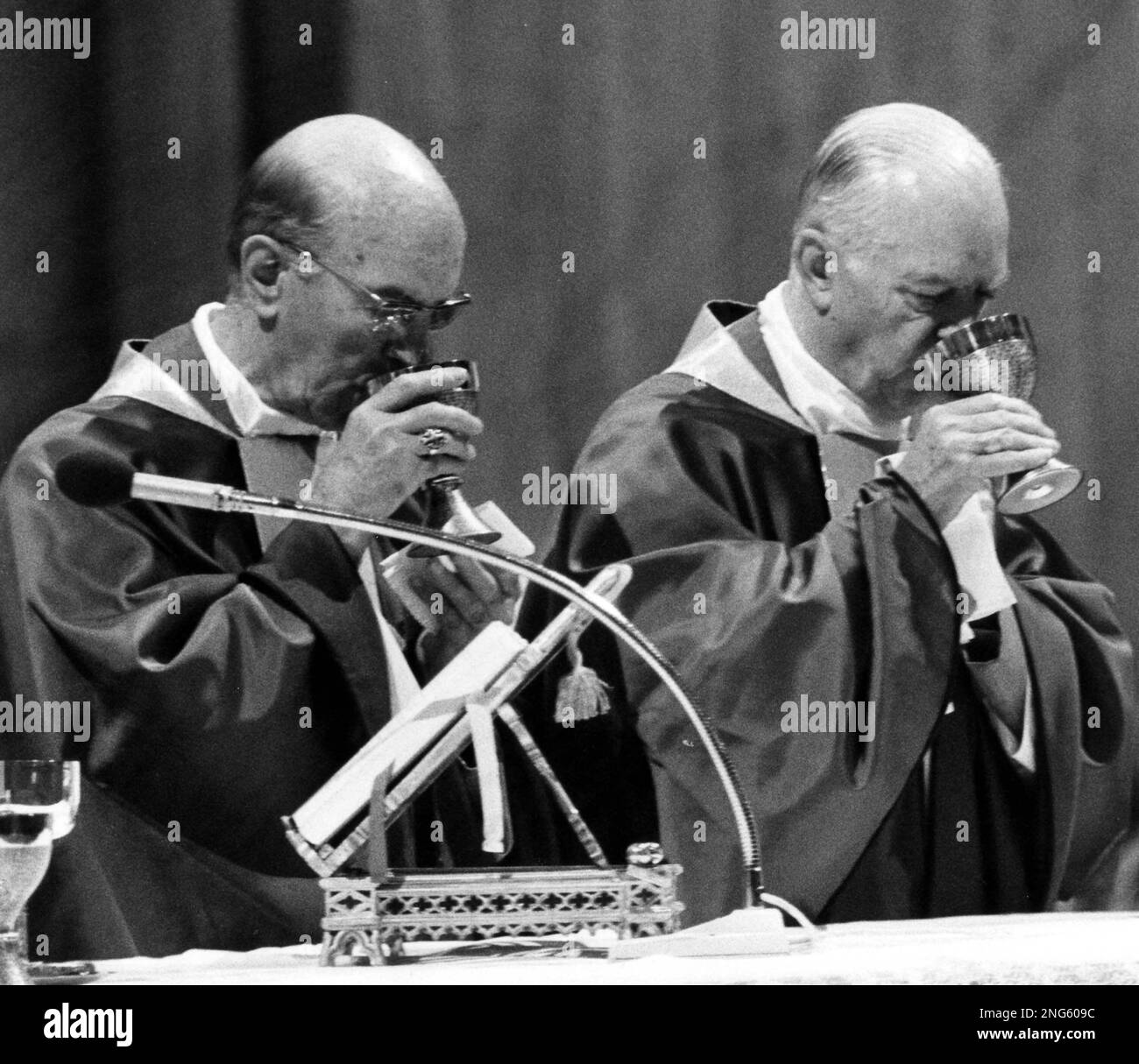 George Bernard Cardinal Flahiff of Canada, left, and John Francis ...
