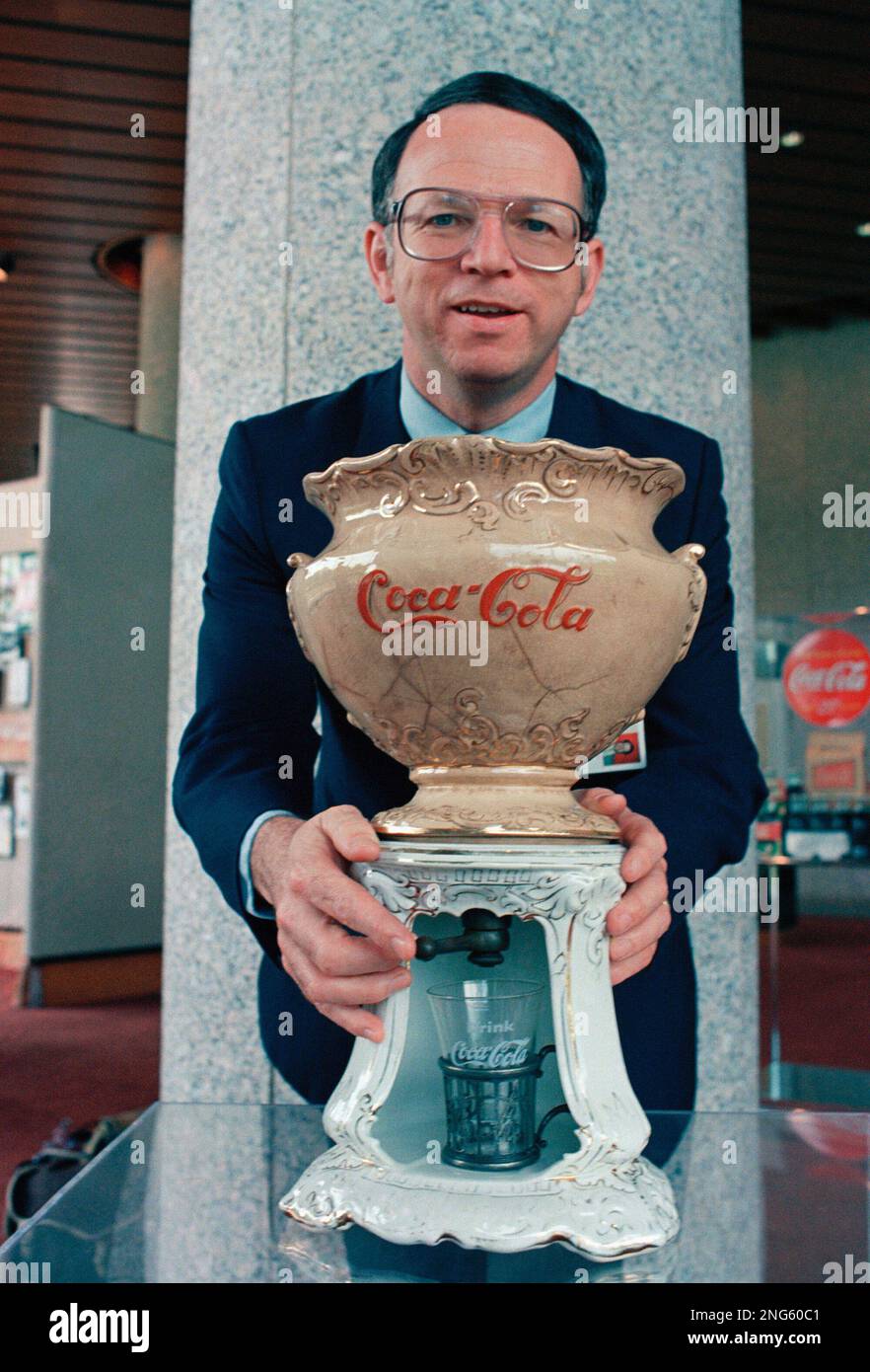 An 1986 syrup urn on display in the world headquarters of Coca-Cola in ...