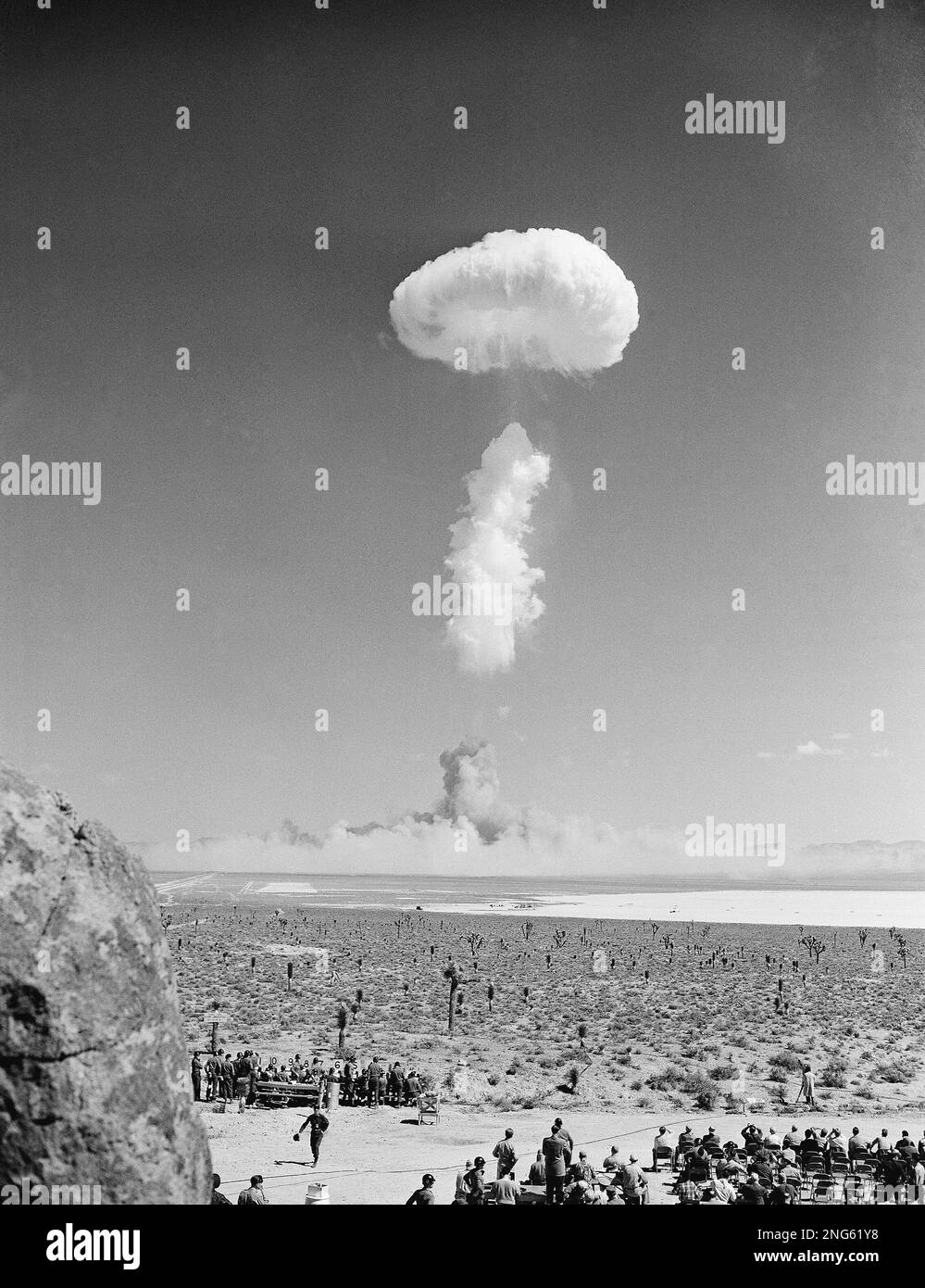 Observers view this atomic blast at the Yucca Flats from News Nob ...
