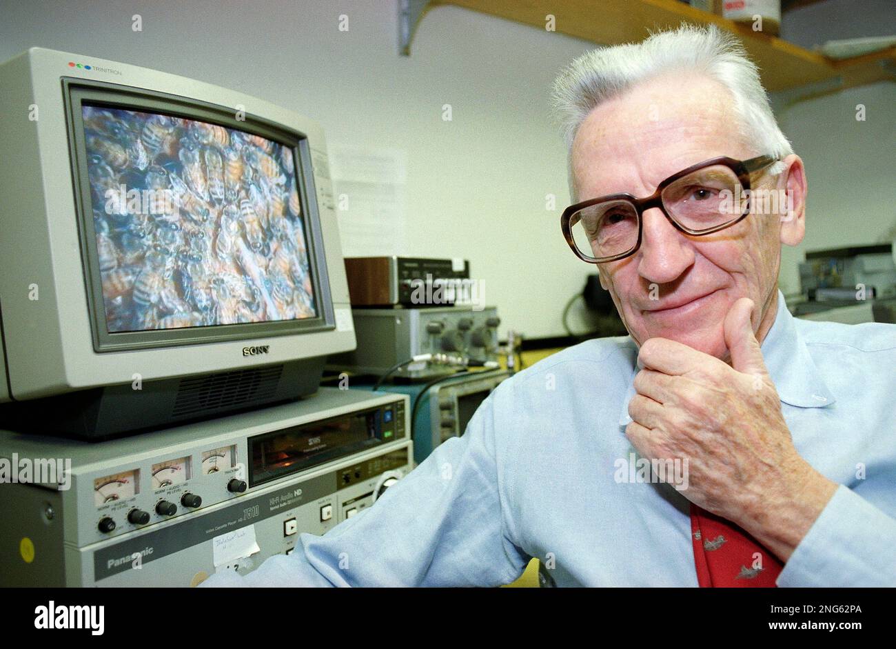 Dr. Donald R. Griffin is photographed, Nov. 30, 1992, in front of his ...