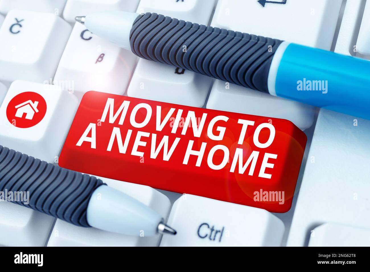 Hand writing sign Moving To A New Home. Business showcase help moves ...