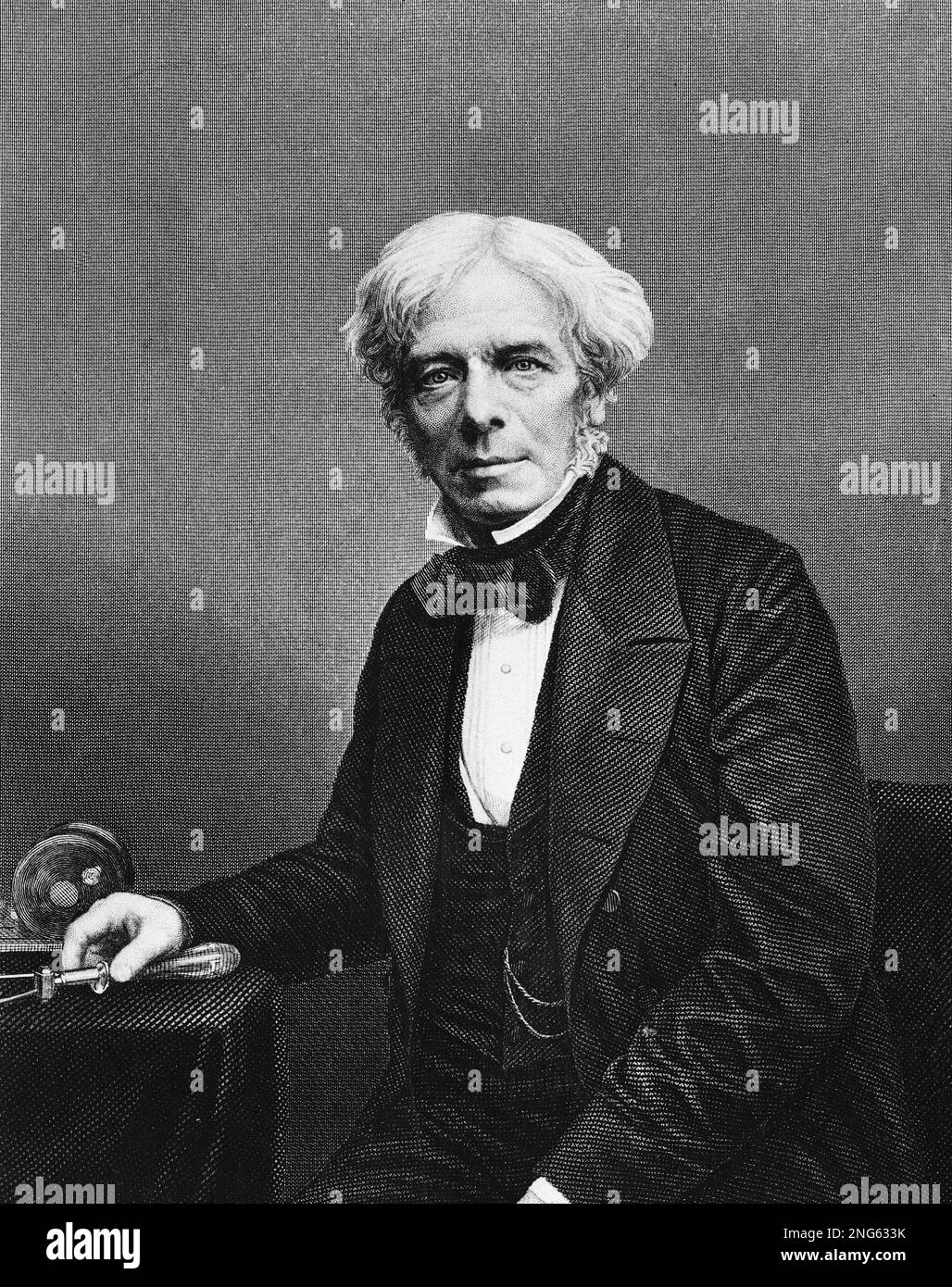 British physicist and chemist Michael Faraday (1791-1867) is seen, date ...