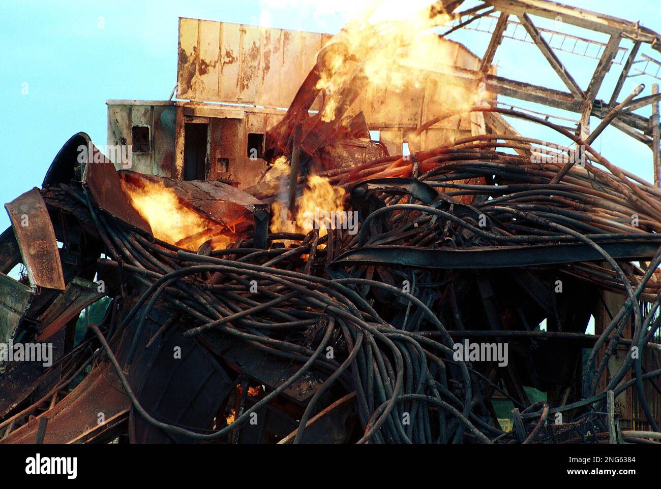 A July 21, 2002 file photo of a gas explosion of underground gas ...
