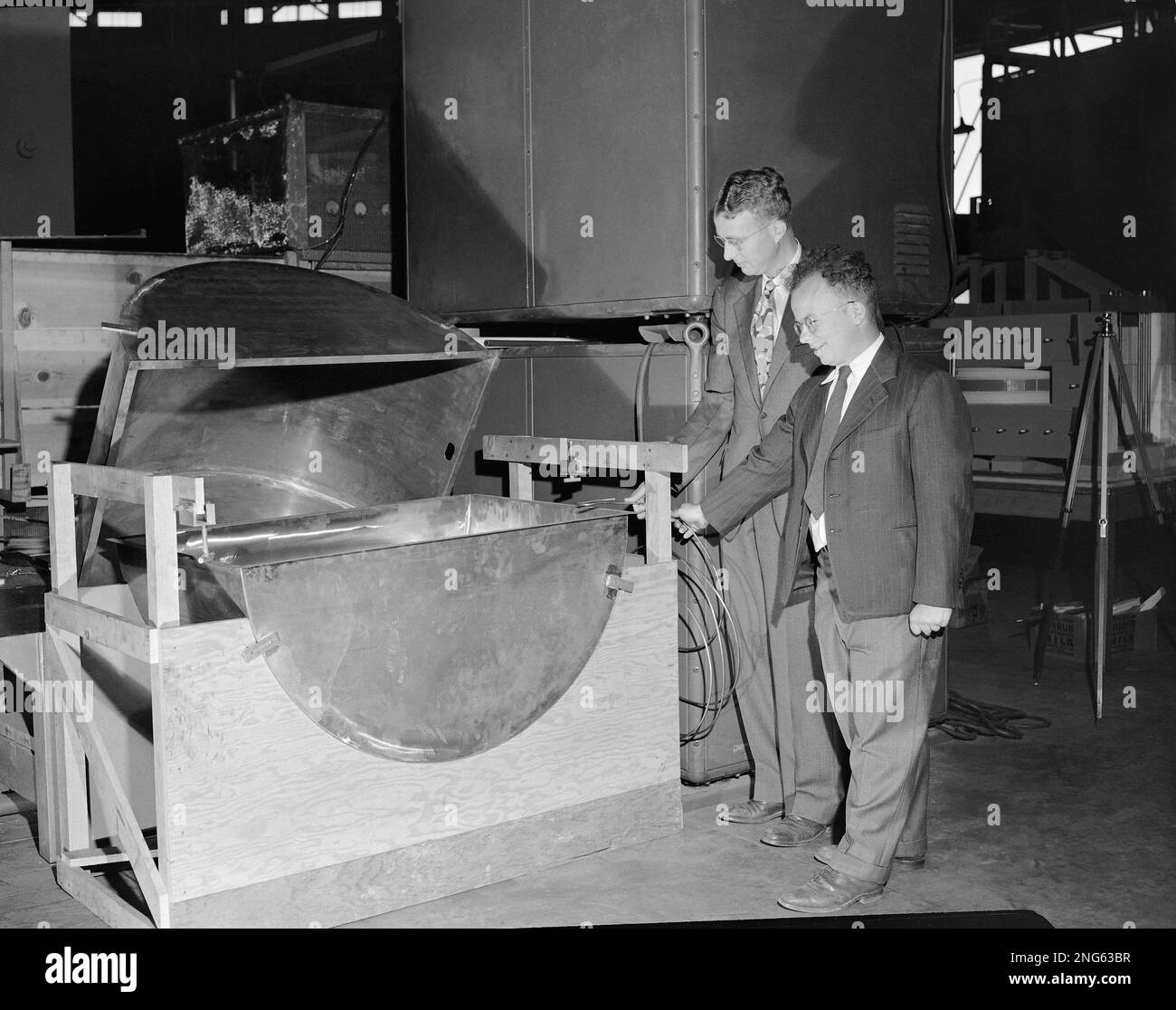 Prof. Luis Alvarez, left, who proposed the linear accelerator in 1943 ...