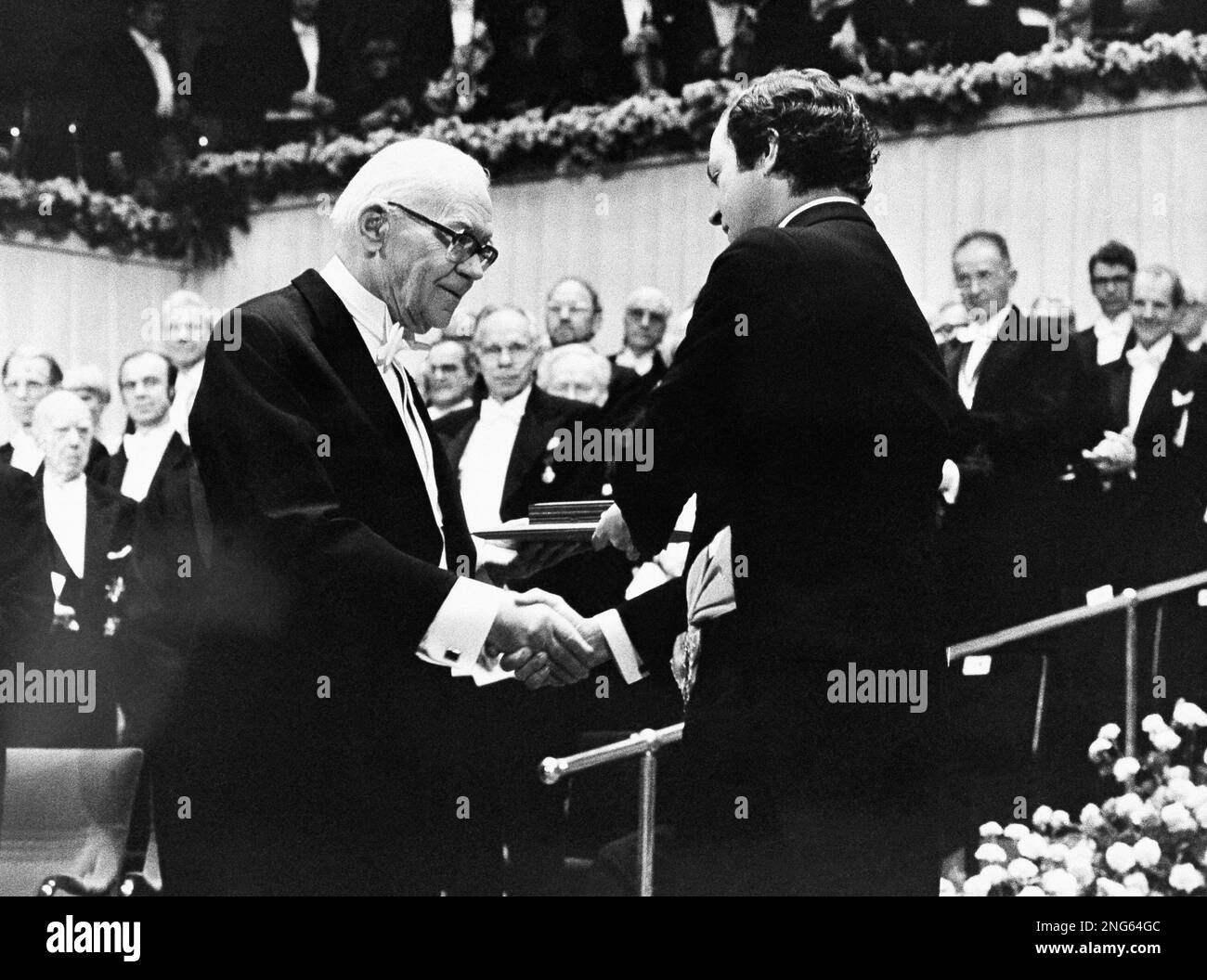 The 1979 Nobel Prize ceremony in Stockholms Concert Hall. Prof. George ...