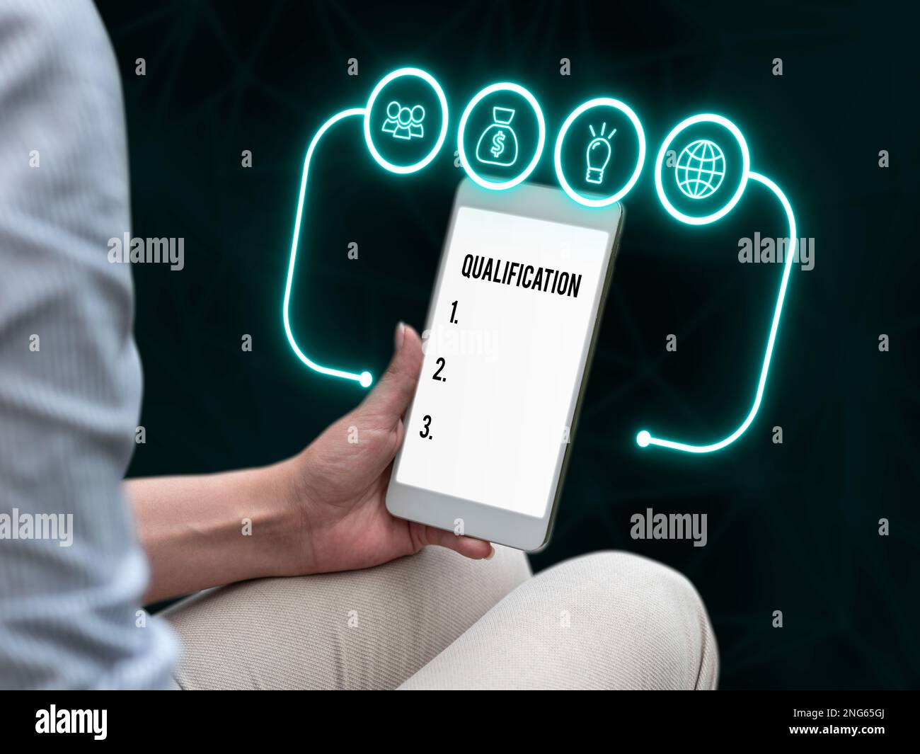 Conceptual display Qualification. Business idea Officially permission ...