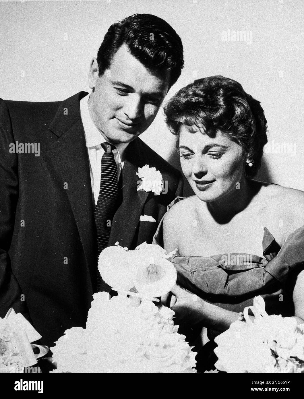 Film actor Rock Hudson, and Phyllis Gates, secretary to the actor's ...