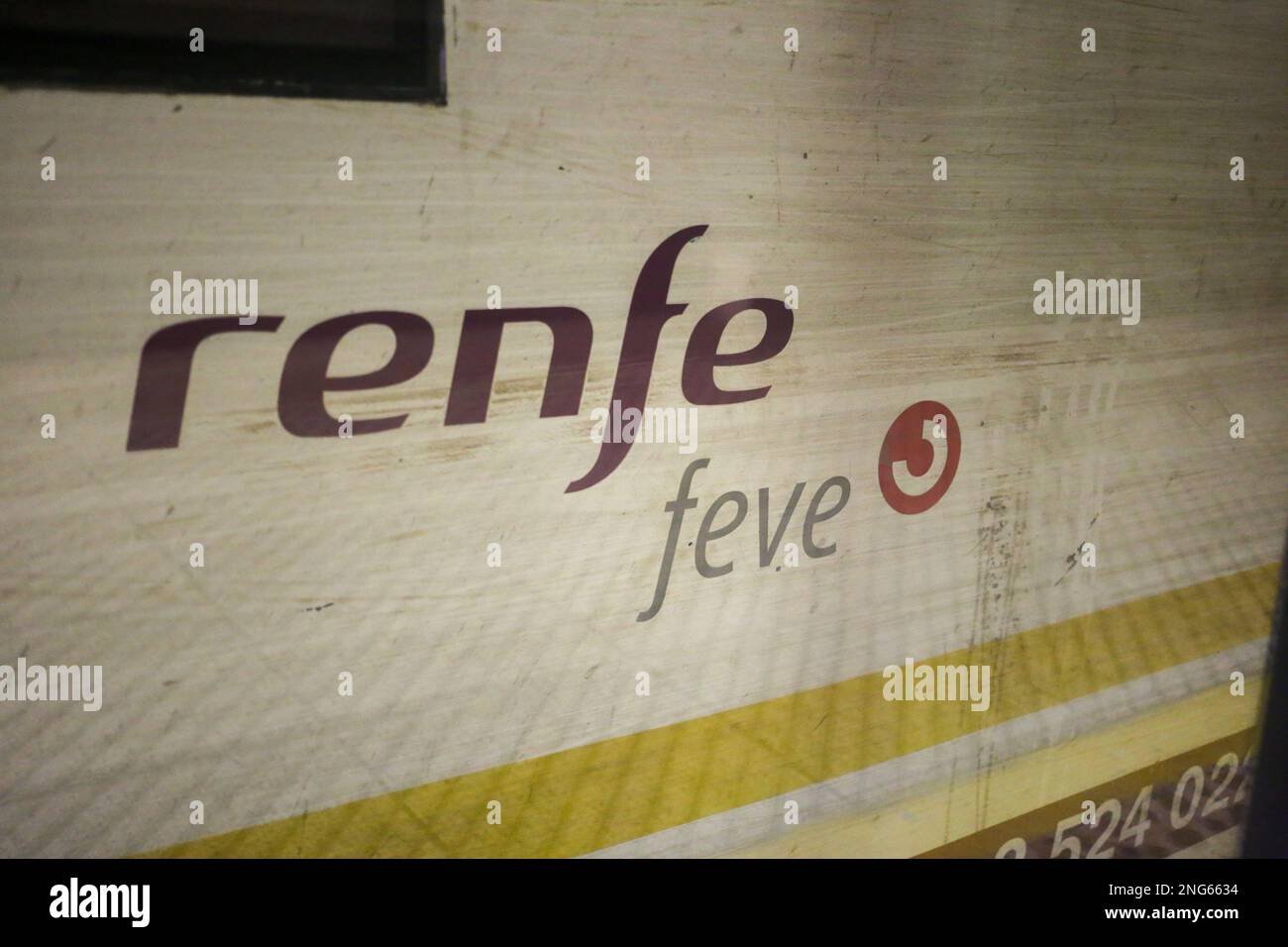 Oviedo, Spain. 17th Feb, 2023. Oviedo, SPAIN Renfe and Feve signs ...