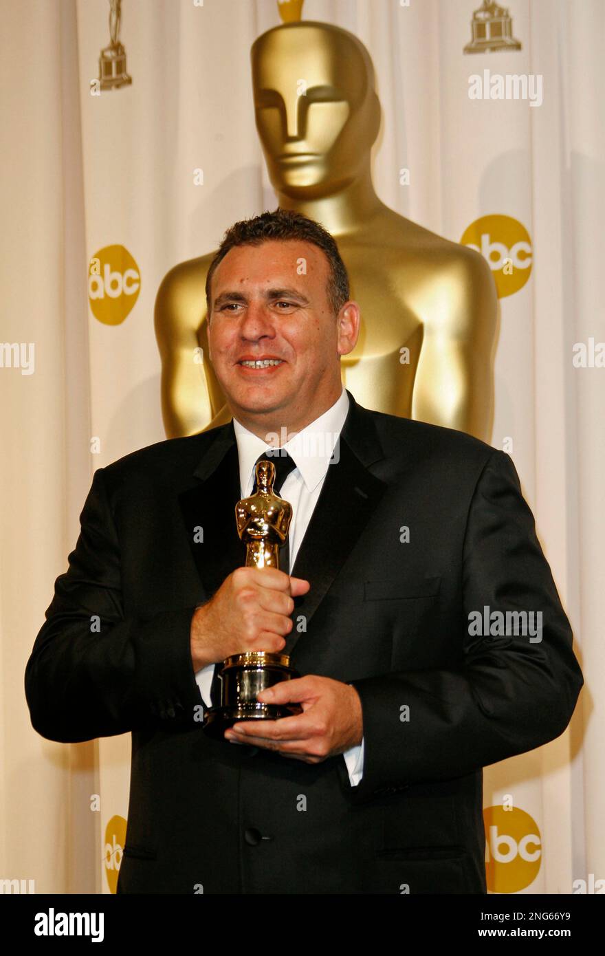Producer Graham King poses with the Oscar after the film "The Departed ...