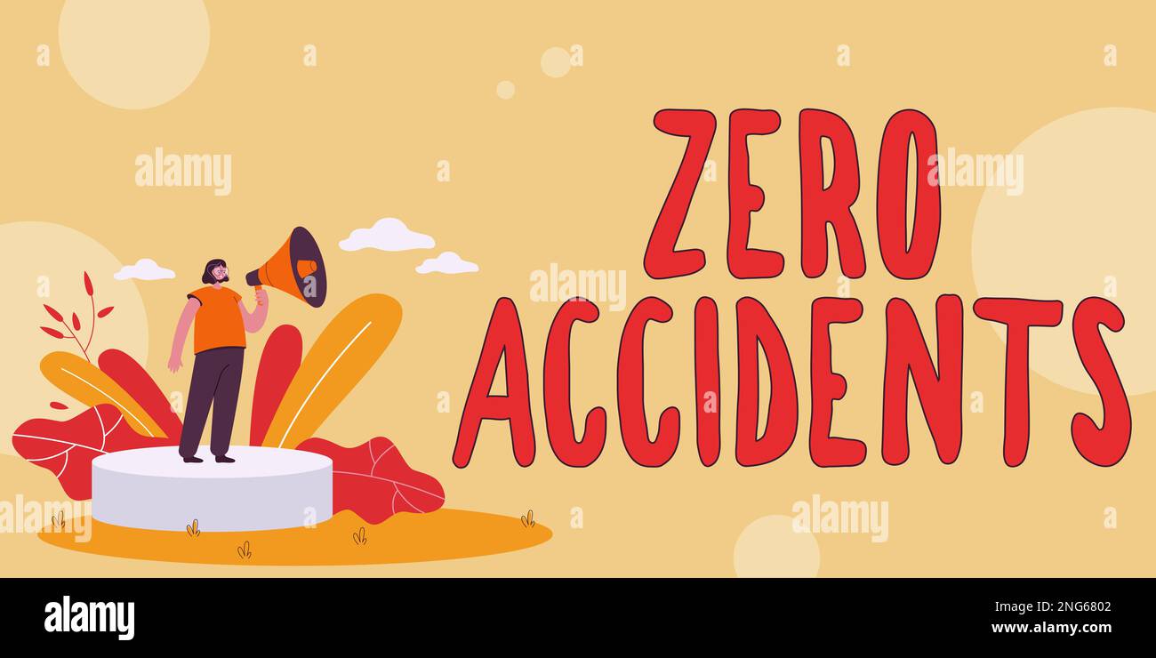 Text showing inspiration Zero Accidents. Business idea important ...