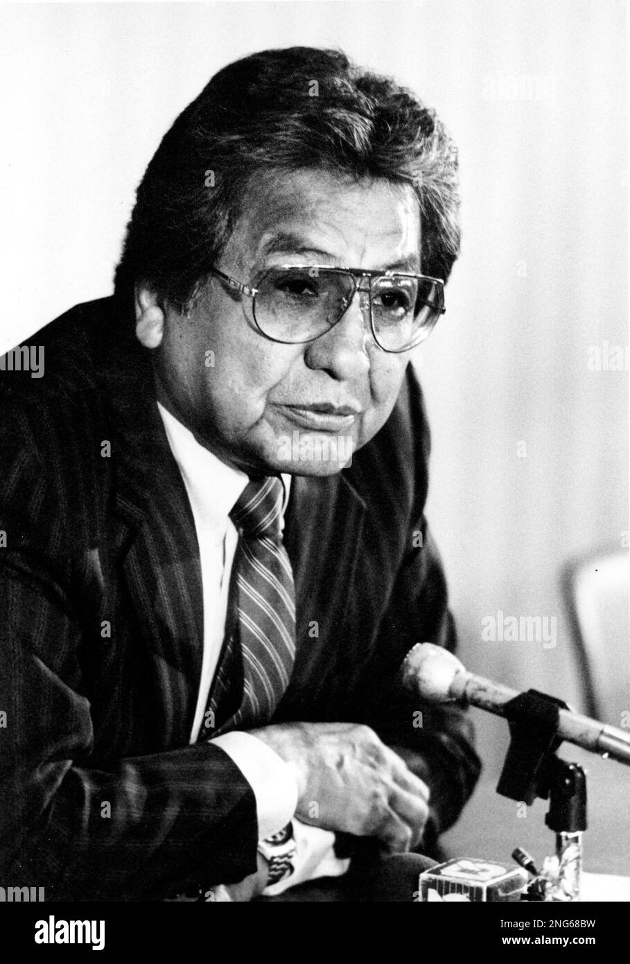 ** FILE ** Former Navajo tribal chairman Peter MacDonald listens to a ...