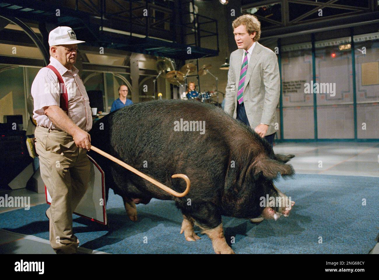 Farmer Bob Corbett, left, of North Lewisburg, Ohio, shepherds his prize ...