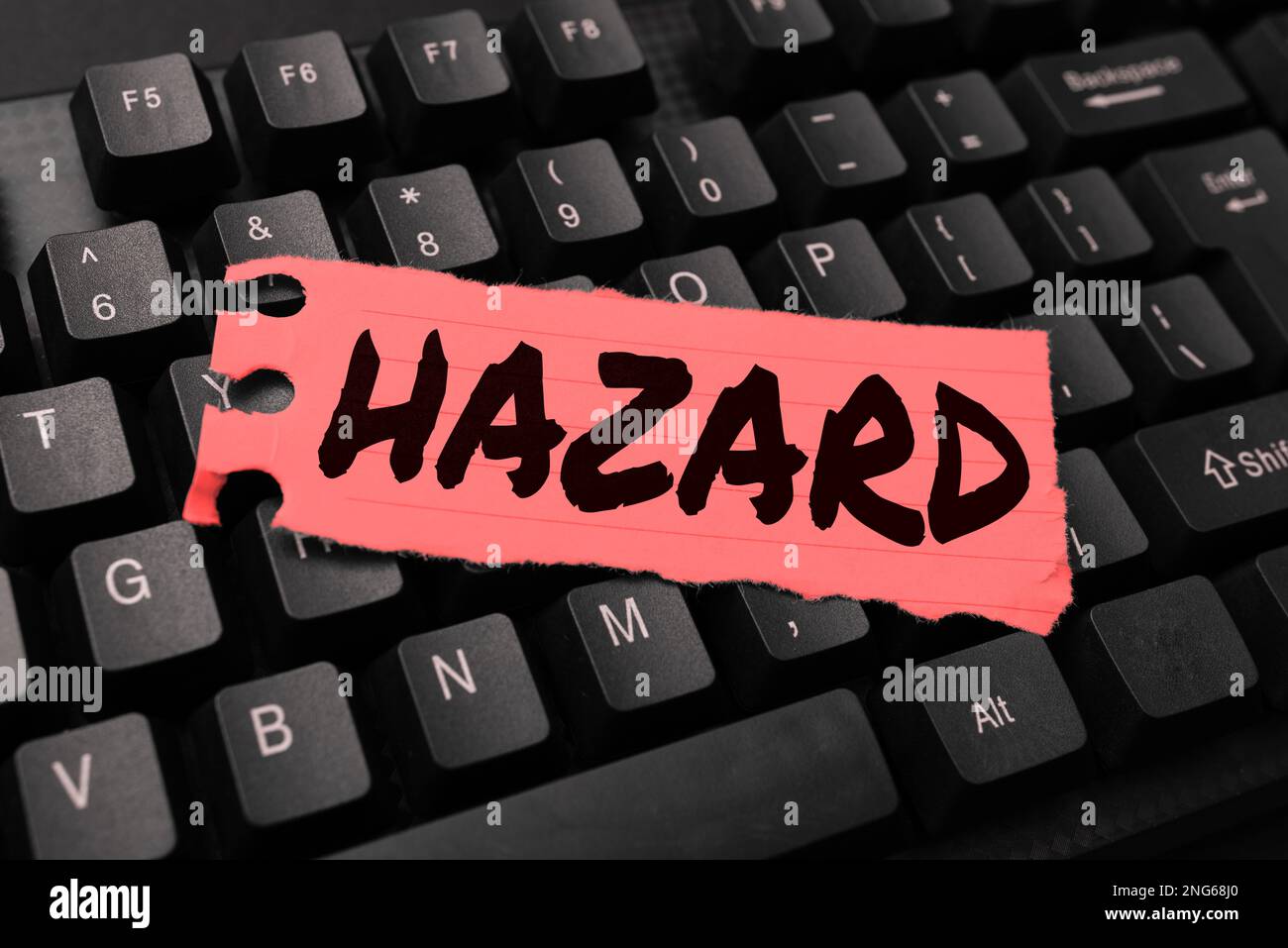 Hand writing sign Hazard. Business overview account or statement ...