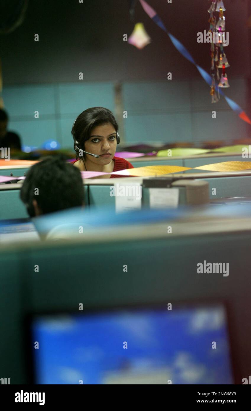 An employee of Convergys Corp., a global leader in call-center ...