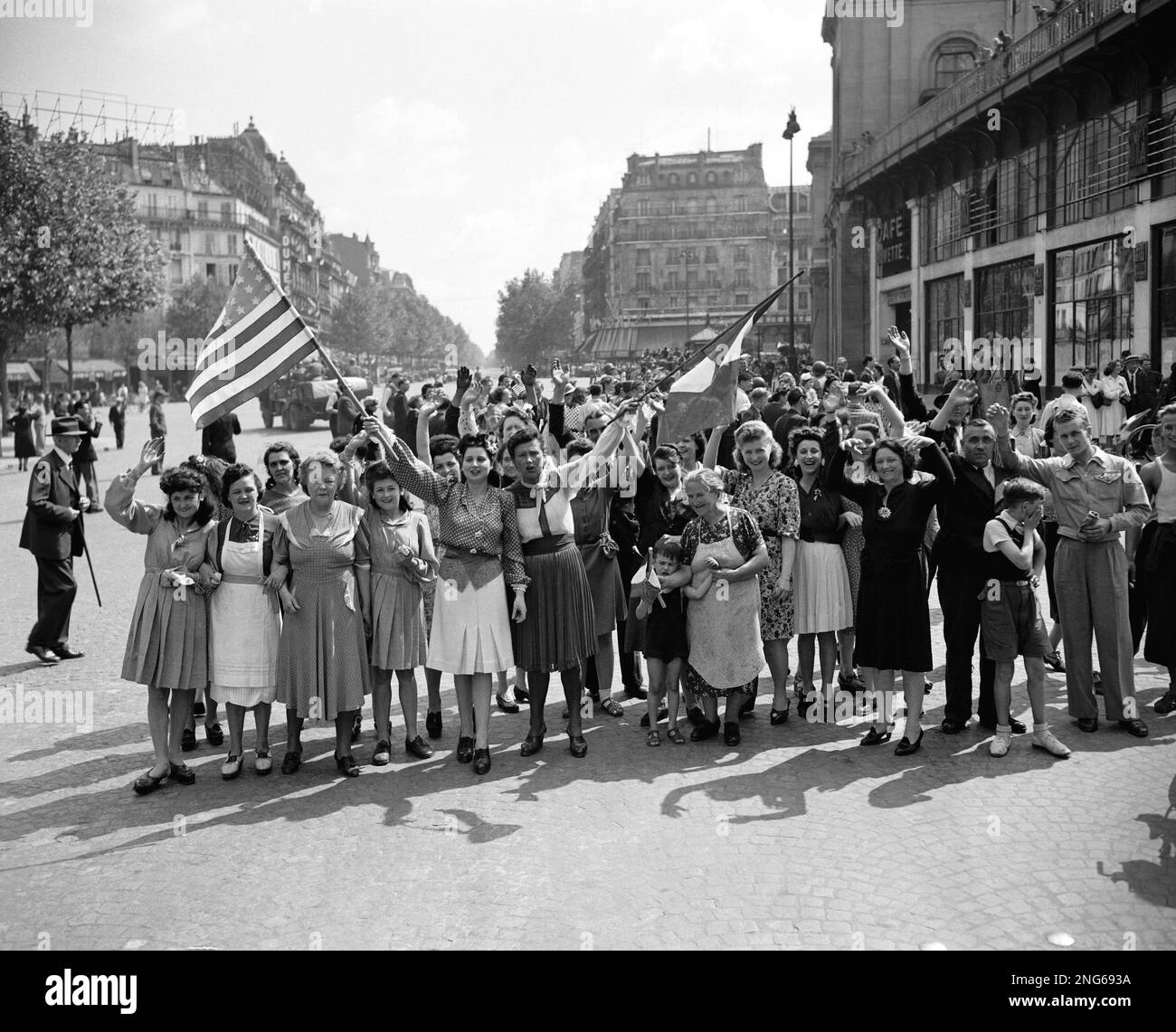 These French civilians of all ages, including two girls with American ...
