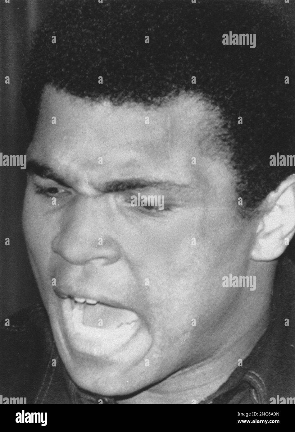 One of the many expressions on boxer Muhammad Ali's face is captured ...