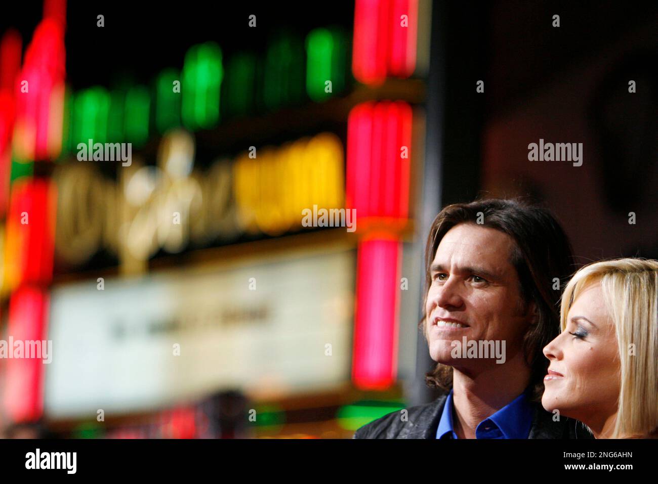 Jim Carrey, left, and Jenny McCarthy arrive at the premiere of "The ...