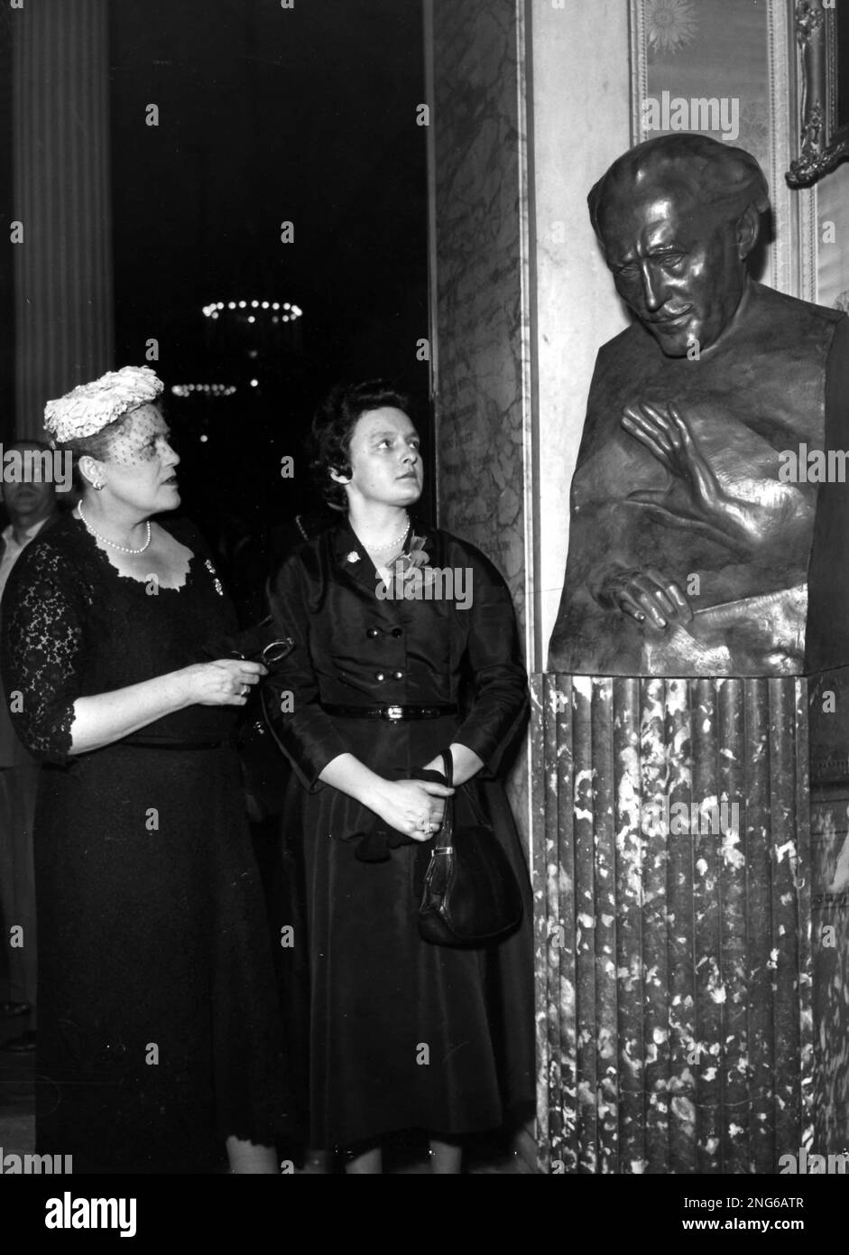 Milan, June 22, 1954. The opening of "Museo della Scala", with the bust ...