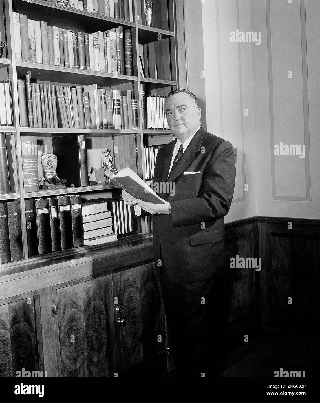 F.B.I. director J. Edgar Hoover is shown in his Washington office ...